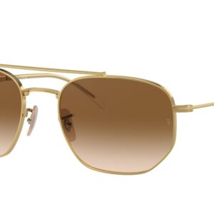 Ray-Ban RB3707 Square Sunglasses, Gold/Clear Gradient Brown, 54 mm