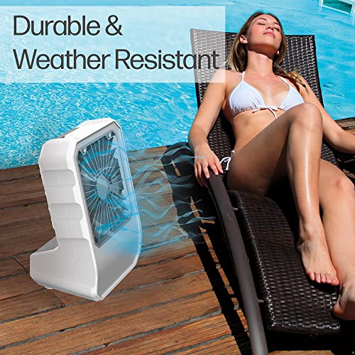 Arctic Air Outdoor Evaporative Cooler, Portable & Ultra-Quiet Air Cooler with 4 Fan Speeds, USB Rechargeable, 6-Hour Battery Life, Great for the Beach, Pool, Deck, Garden & More,White