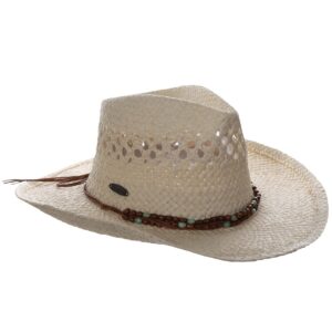 panama jack drifter sun hat - toyo straw, 3 1/4" shapeable brim (natural)