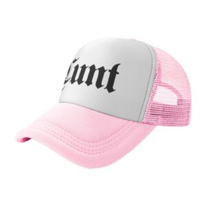 piuuixe cunt funny baseball cap trucker hats sports hat men women pink