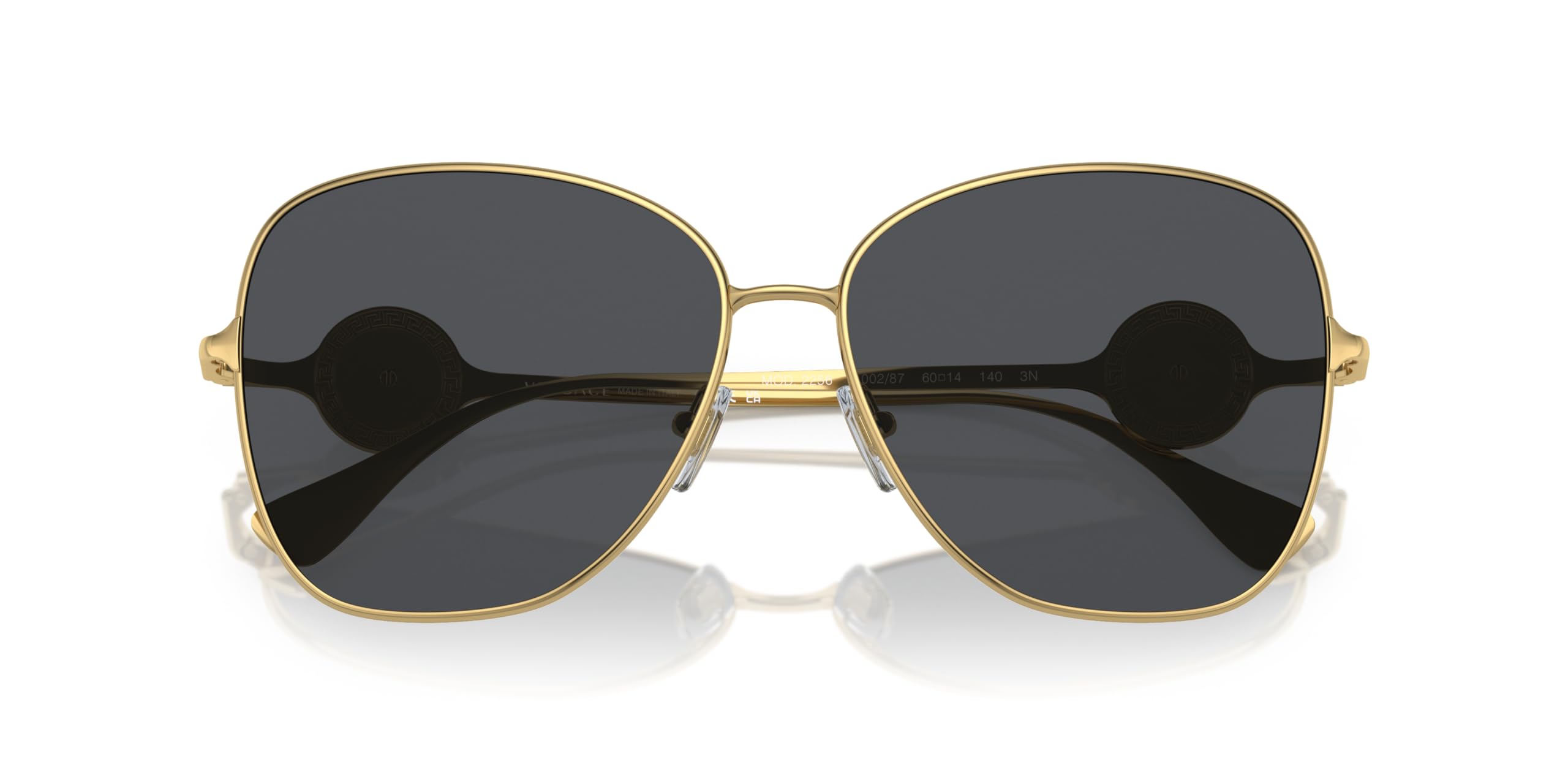 Versace Woman Sunglasses Gold Frame, Dark Grey Lenses, 60MM