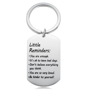 little reminders keychain, mental health gift, you are enough keyring, positive thinking reminder daily affirmation inspiration uplifting quotes, self love