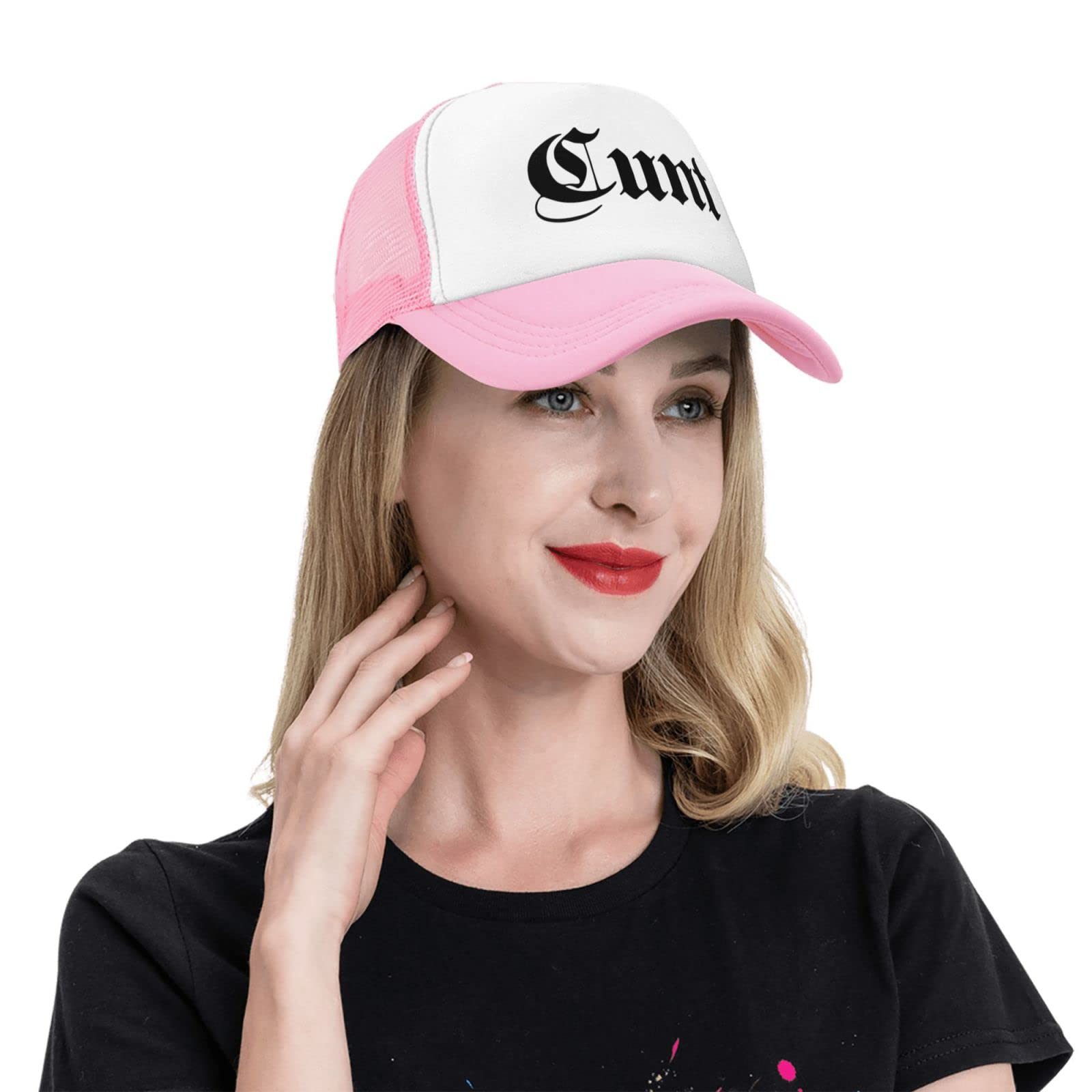 Piuuixe Cunt Funny Baseball Cap Trucker Hats Sports Hat Men Women Pink