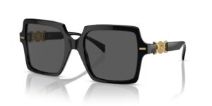 versace woman sunglasses black frame, dark grey lenses, 55mm