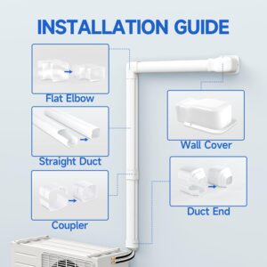 Cestluck 3'' 11 Ft Mini Split Line Set Cover, PVC & PP Line Cover Set Universal for Mini Split AC & Central AC