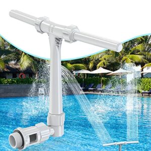 pool fountain - dual spray water fountains for above ground/inground pools, 2-in-1 adjustable waterfall pool sprinkler fountain for cooling (for in-tex & for best-way & hay-ward & cole-man)