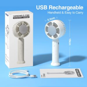 WHOLEV Portable Handheld Fan with Refrigeration Mode, 3 Speed Cold Wind Hand Fan, 3000mAh Battery Operated Rechargeable USB Fan, Non-Slip, Flashlight, Quick Cool Down Ice Cool Circular Cooling Pad