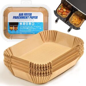 air fryer liners disposable for ninja airfryer: 125pcs 8.7x5.5" rectangle parchment paper for air fryer dual basket ninja dz201 dz401 foodi 8qt and above air fryer liner accessories