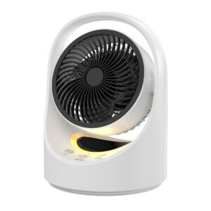 kovhzcu air circulator fan, 4400mah rechargeable quiet desk fans with led light, 180° auto-oscillation cooling fan, 4 speed, touch screen, portable table fans for home, office, outdoors