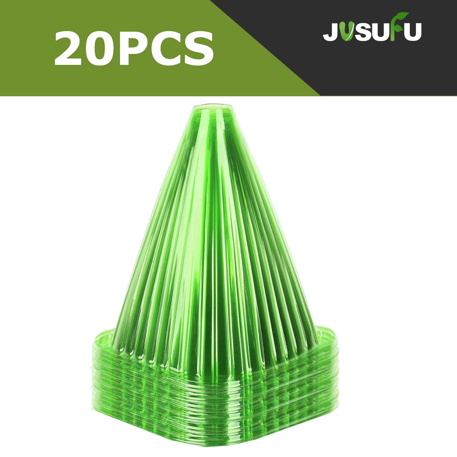 JUSUFU Garden Cloches for Plants, 20 Pack Plant Covers Reusable Plant Bell Cover Protects Plants from Birds, Frost,Snails Etc.