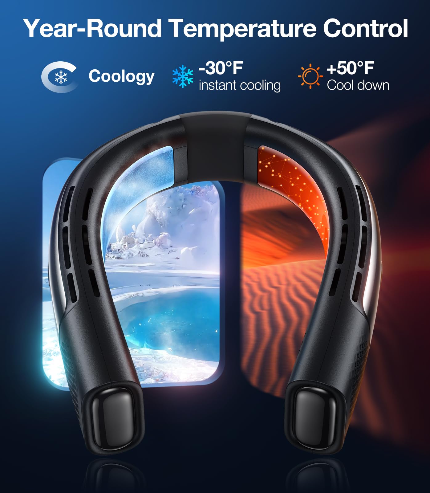 TORRAS COOLiFY 2S【Extended Battery Version】 Neck Air Conditioner 【28 Hrs Cooling】, Portable Personal Cooler Neck Fan, App Control Rechargeable Neck Fans that blow cold air for travel