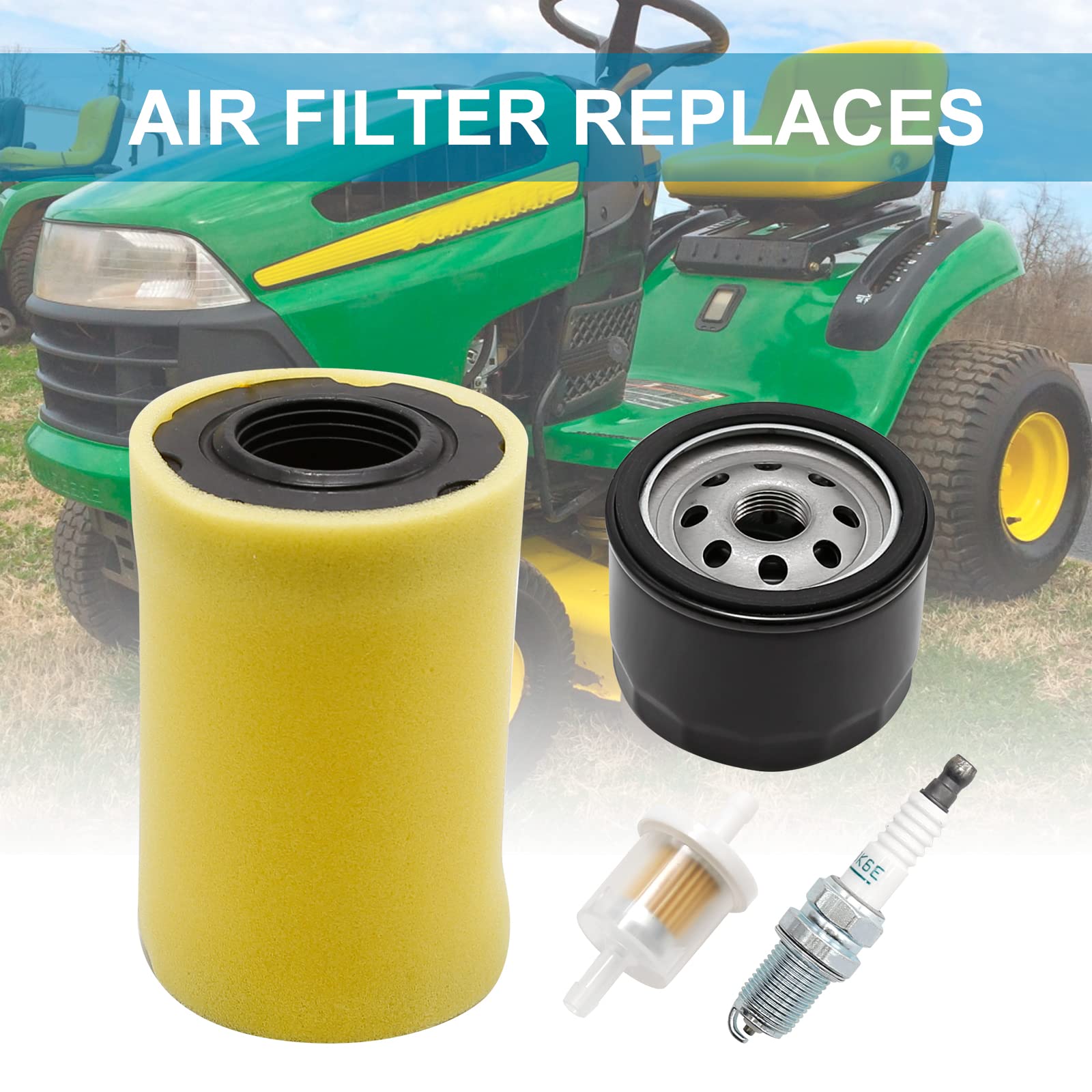 793569 793685 Air Filter Replacement for Brigs - Straton Intek 33R877 31Q777 331777 31L777 31P677 Replacement for John Deere GY21055 MIU11511 LA125 LA115 D100 D110 D120 L100 E110 LG271 Parts