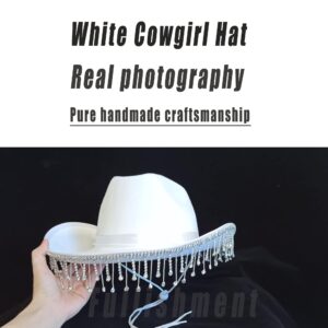 Eliaukly Bedazzled Cowgirl Hat with Rhinestones,Cowboy Hat for Women Halloween Bachelorette Party… Black