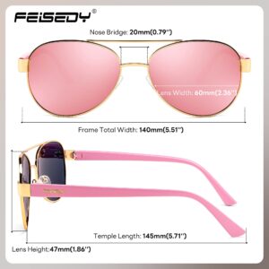 FEISEDY Classic Aviator Sunglasses for Women Pilot Polarized Sunglasses Men UV400 Protection for Driving Fishing Golf B4109