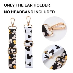 2Pcs Mouse Ear Holder for Backpack Bag Headband Holder Lanyard Strap Keychain Trip Accessories Hanging Display Decor Organizer Short