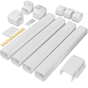 cestluck 4'' 14 ft mini split line set cover, pvc & pp line cover set universal for mini split ac & central ac