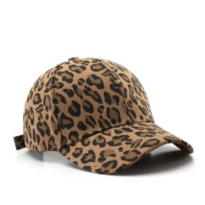 aulpee women's baseball cap,low profile leopard print adjustable hat,vintage baseball hat (dark leopard)