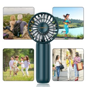 VEMONT Handheld Fan, Mini Portable Hand Fan with 2500mAh Rechargeable Battery,Personal Pocket Hand Held Fan with 3 Speeds(3-10H Working Time),Super Small Size Fans perfect for Outdoor Travel Camping