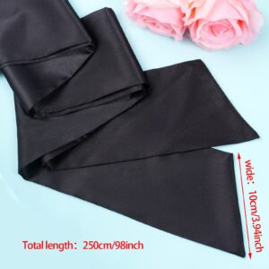 obmwang Wedding Satin Sash Belt for Special Occasion Dress Bridal Sash 4'' Wide Double Side, Black