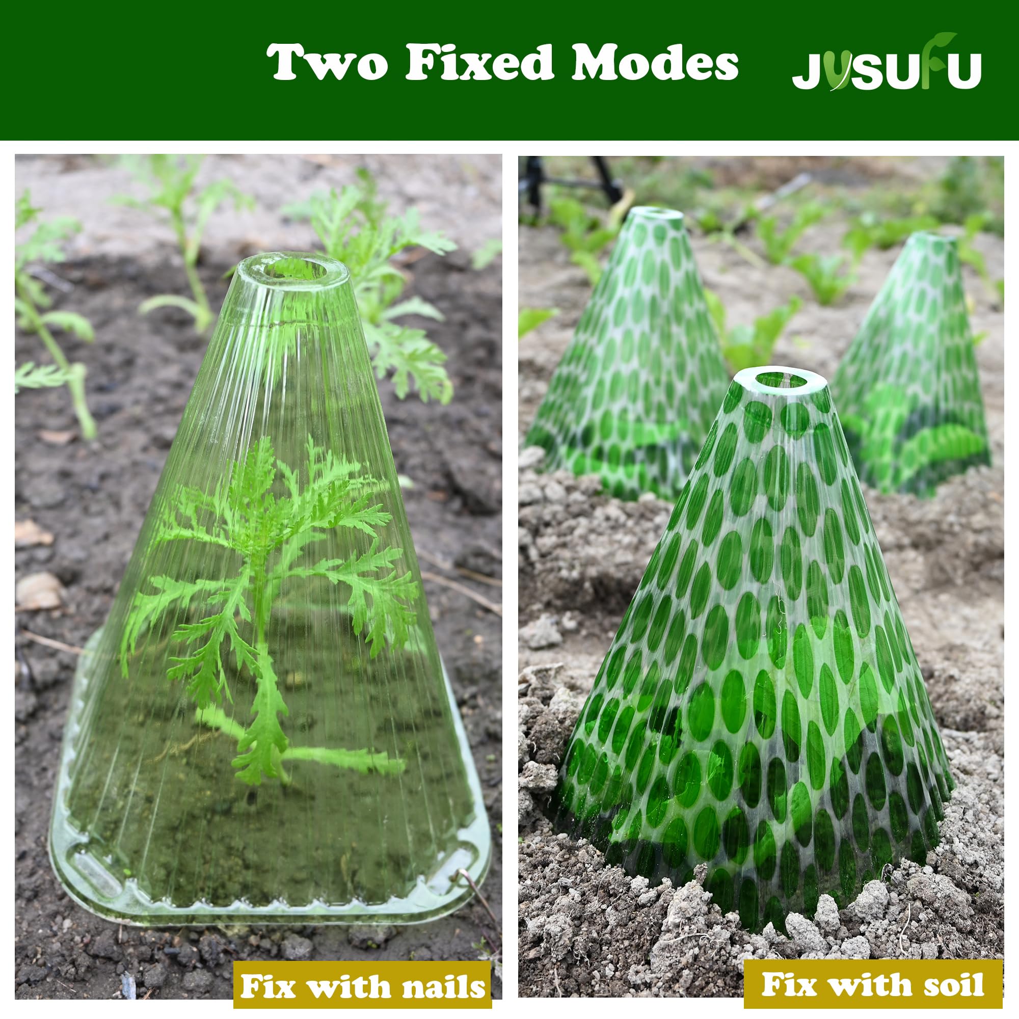 JUSUFU Garden Cloches for Plants, 20 Pack Plant Covers Reusable Plant Bell Cover Protects Plants from Birds, Frost,Snails Etc.