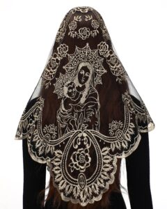 bozidol church veil lace mantilla - triangle virgin mary head covering spanish veil for women