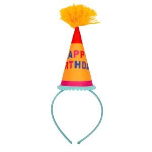 talking tables colourful birthday party hat headband - birthday hair band for adults, children, boys and girls - fit all head sizes