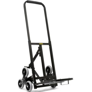 vevor stair climbing hand truck, heavy-duty hand cart dolly 375 lbs load capacity, foldable stair climber hand trucks with adjustable handle, all terrain cart for stairs with 10 wheels