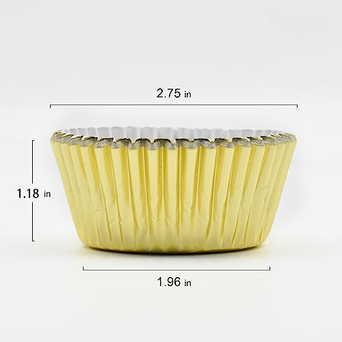 200 Pcs Gold Foil Cupcake Liners Standard Baking Cups Muffin Paper Cases