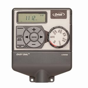 orbit 28964 easy dial 4-station indoor sprinkler controller gray