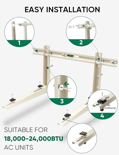 Plusluck Mini Split Wall Mounting Bracket for 18000-24000 BTU Mini Split Air Conditioner with Leveler Universal Ductless AC and Heat Pump Systems Outdoor