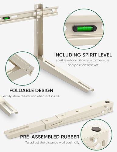 Plusluck Mini Split Wall Mounting Bracket for 18000-24000 BTU Mini Split Air Conditioner with Leveler Universal Ductless AC and Heat Pump Systems Outdoor