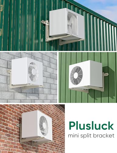 Plusluck Mini Split Wall Mounting Bracket for 18000-24000 BTU Mini Split Air Conditioner with Leveler Universal Ductless AC and Heat Pump Systems Outdoor