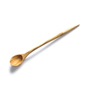 wonderful 100% natural olive wood long handle spoons for coffee, tea, milkshake kitchen stirring, cocktail stirrer; mixing honey spoon, chef tasting spoons(1 pc)