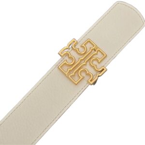 Tory Burch 141742 Britten Royal Navy Blue/New Ivory White With Gold Hardware Reversible 1.5 Inch Width Women's Belt (Small)