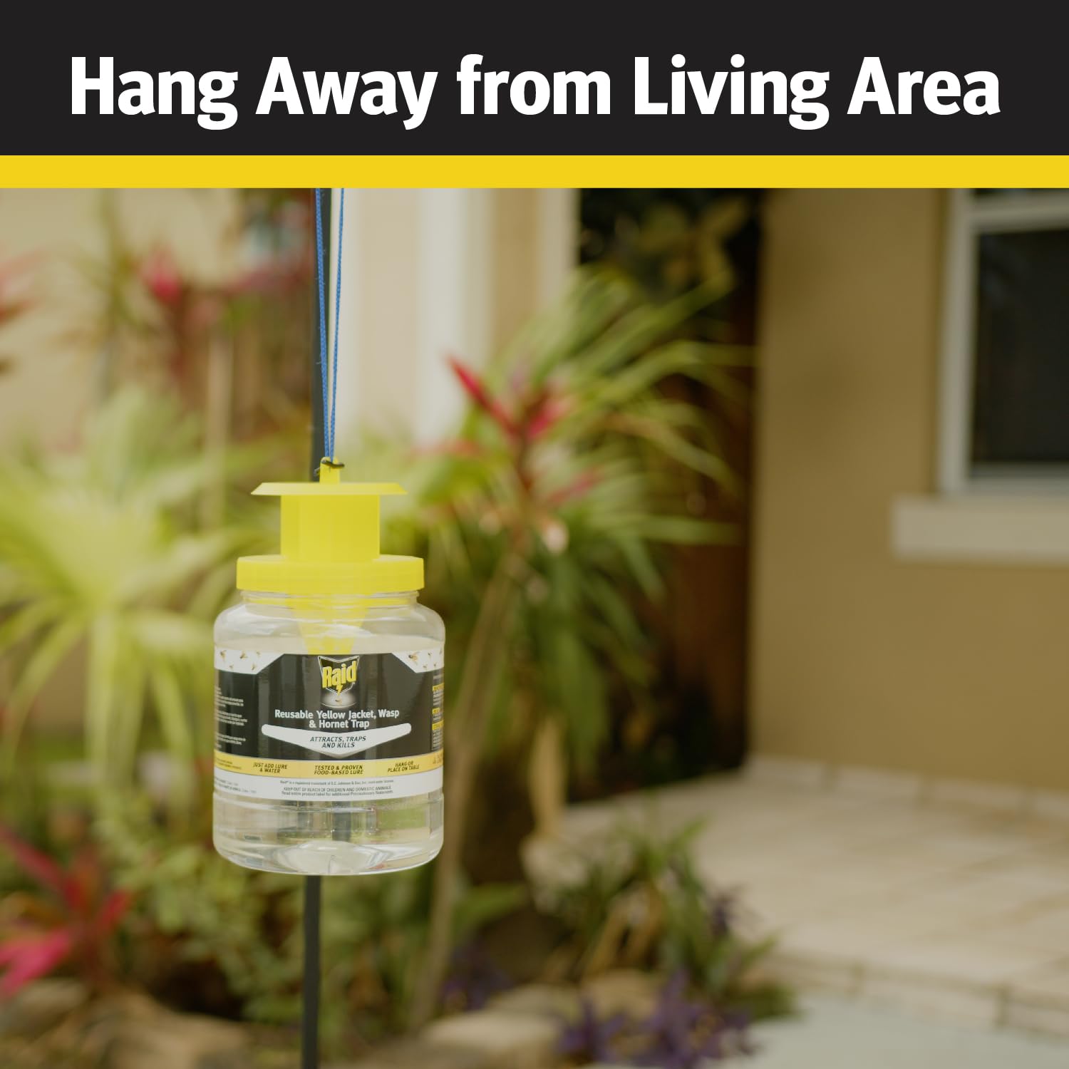 Raid Reusable Yellow Jacket, Wasp & Hornet Trap, Hanging Wasp Trap