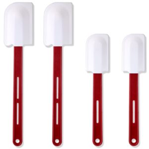 norme 4 pcs high temp silicone spatulas heat resistant rubber spatula commercial silicone scraper spatula with handle for kitchen cooking baking mixing utensils, dishwasher safe (10 inch,14 inch)