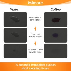 Mimore Coffee Mat - 12x19 Inch Black Coffee Bar Mat for Countertop - Absorbent, Hides Stains, Rubber Backed - Coffee Bar Accessories Dish Drying Mat Fit Under Coffee Maker Espresso Machine