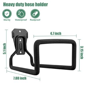 Hose Holder Wall Mount,1pc Black Garden Hose Holder,Water Hose Holders for Outside,Hold 125ft Hose, Reliable and Heavy Duty Rust-Free Hose Rack for Water Hose, Keep Your Backyard Neat and Clean