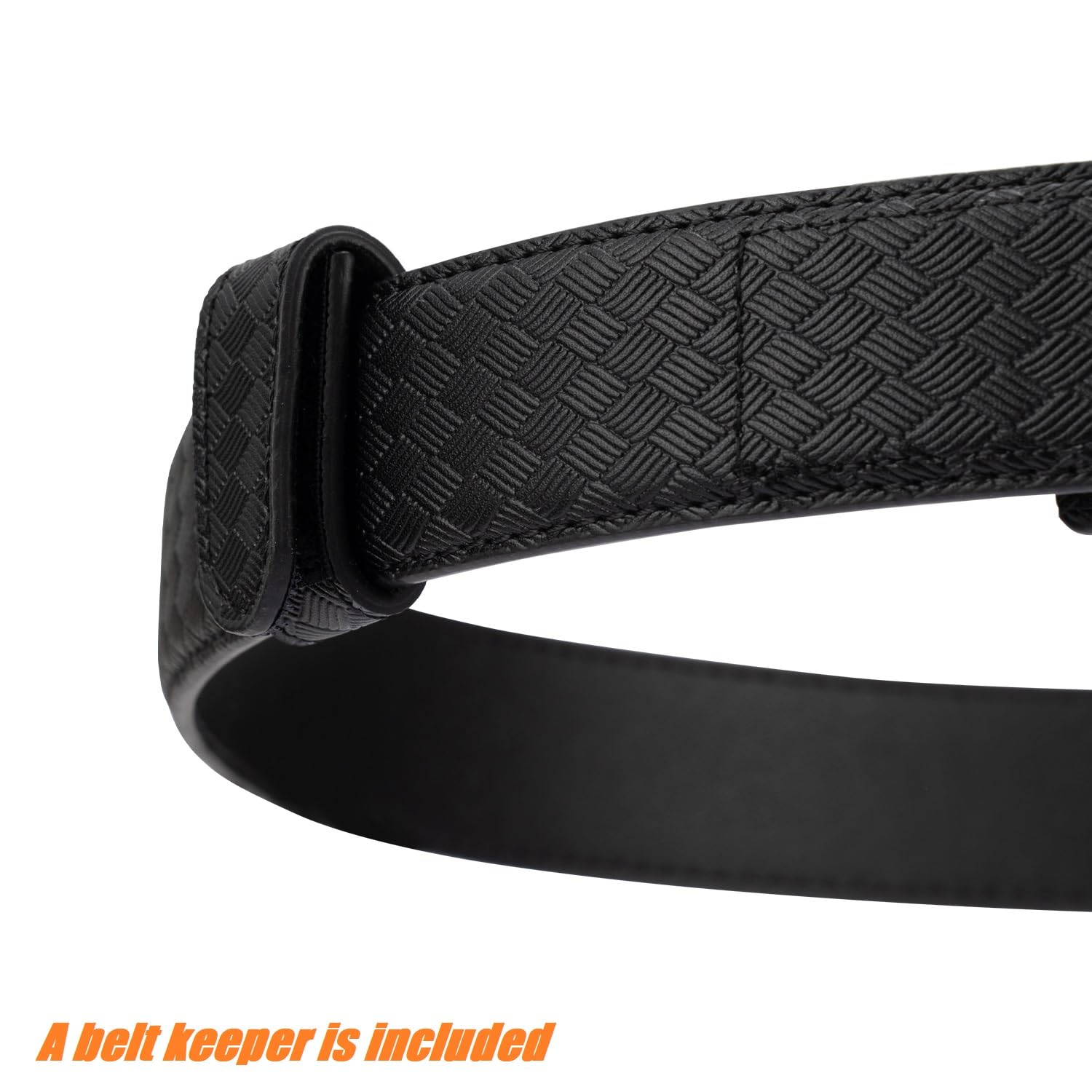 TACNEX Mechanics Belt Buckleless No Scratch Leather Belt Metal Free Tactical Duty Under Belt 1 3/8" Wide L