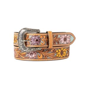 ariat western belt womens sunflower daisy tool m multi-color a1566197