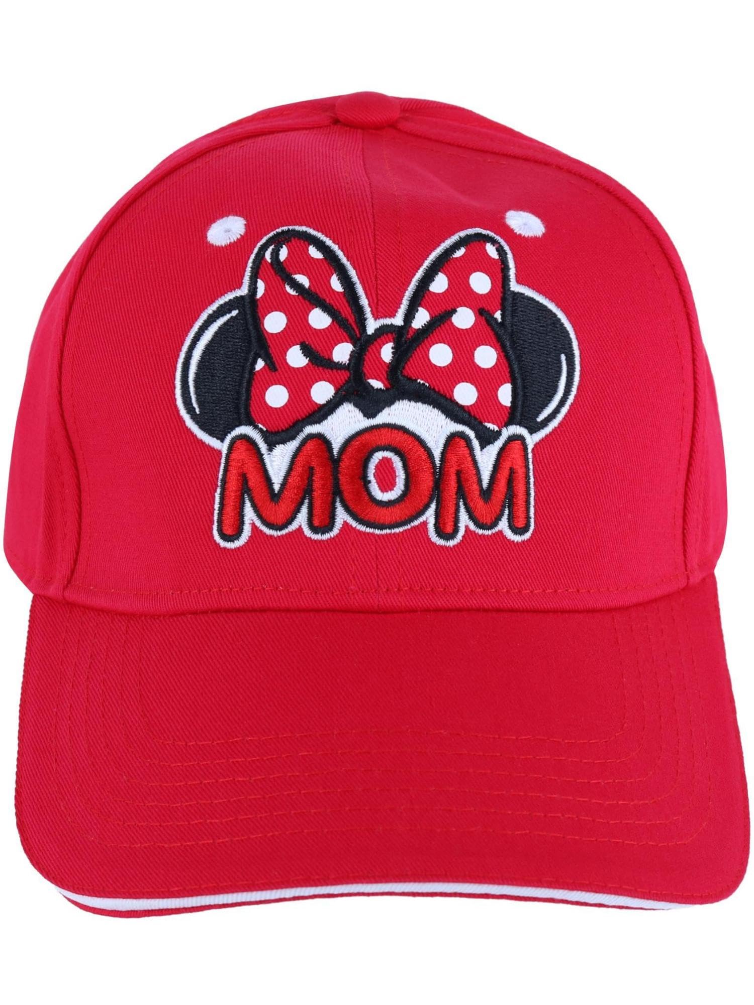 Disney Womens Minnie Mouse Mom Fan Baseball Hat (Red)