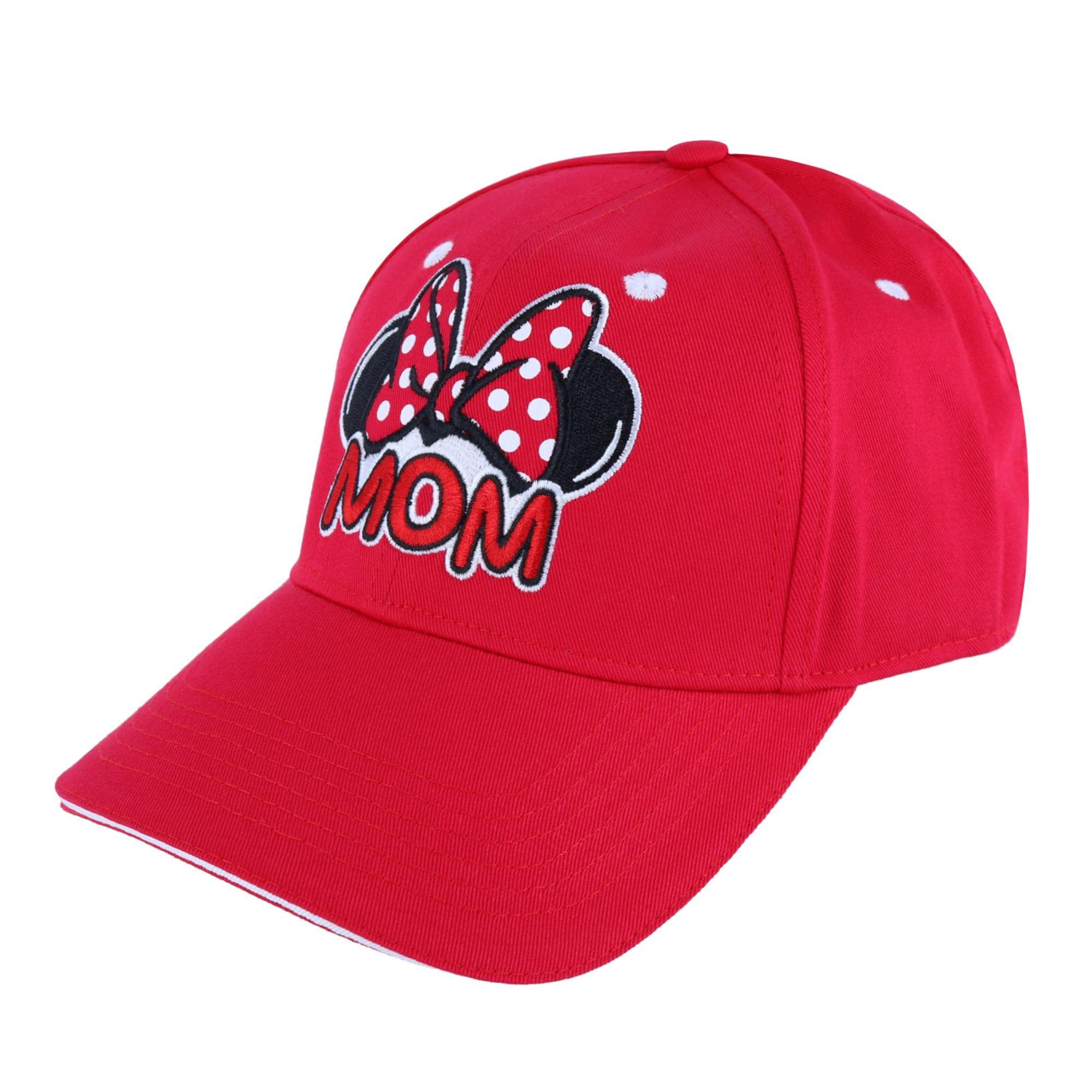 Disney Womens Minnie Mouse Mom Fan Baseball Hat (Red)