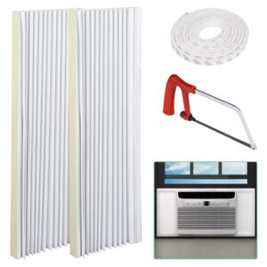 memrita window air conditioner side panels kit, adjustable air conditioner replacement screen, window ac side panels fits up to 17 x 10 inch, white