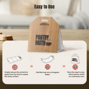 POPTRAP 10 Pack Pantry Moth Traps, Non-Toxic Glue Moth Trap for Food and Cupboard, Traps with Natrual Pheromones, Wood Grain Appearance for Pantry Moths