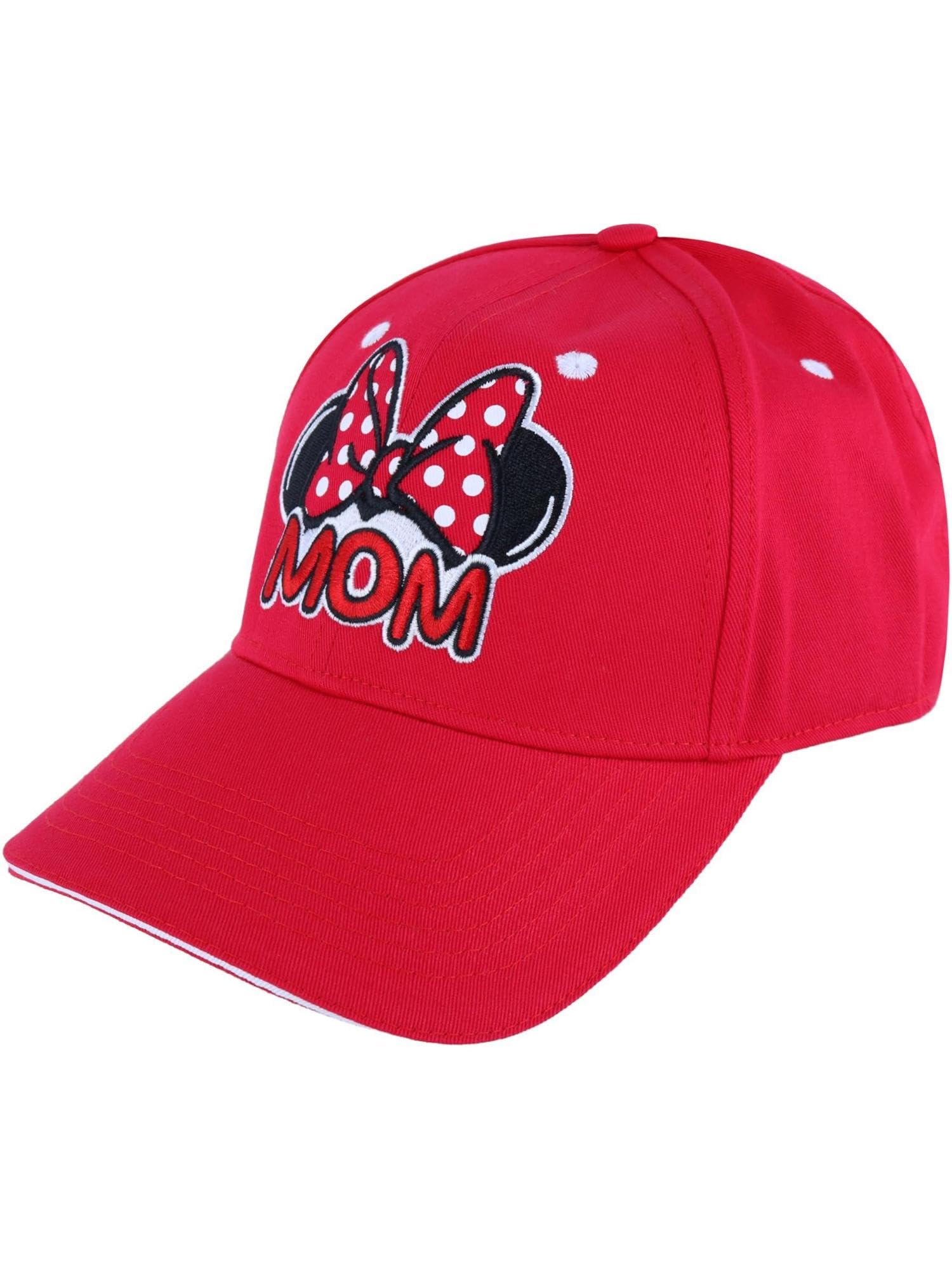 Disney Womens Minnie Mouse Mom Fan Baseball Hat (Red)