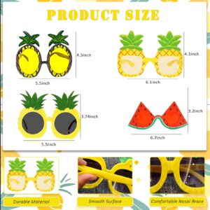 Kabcifea 12 Pieces Fruit Eyeglasses Tropical Pineapple Glasses with 12 Styles,Hawaiian Fruit Funny Shape Eyeglasses Pineapple Party Favors for Hawaiian Summer Beach Luau Theme Party Supplies