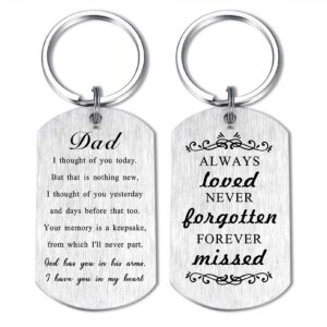 alotozo dad memorial gifts, sympathy gifts for loss of father, in memory of loss loved ones dad keychain keepsake