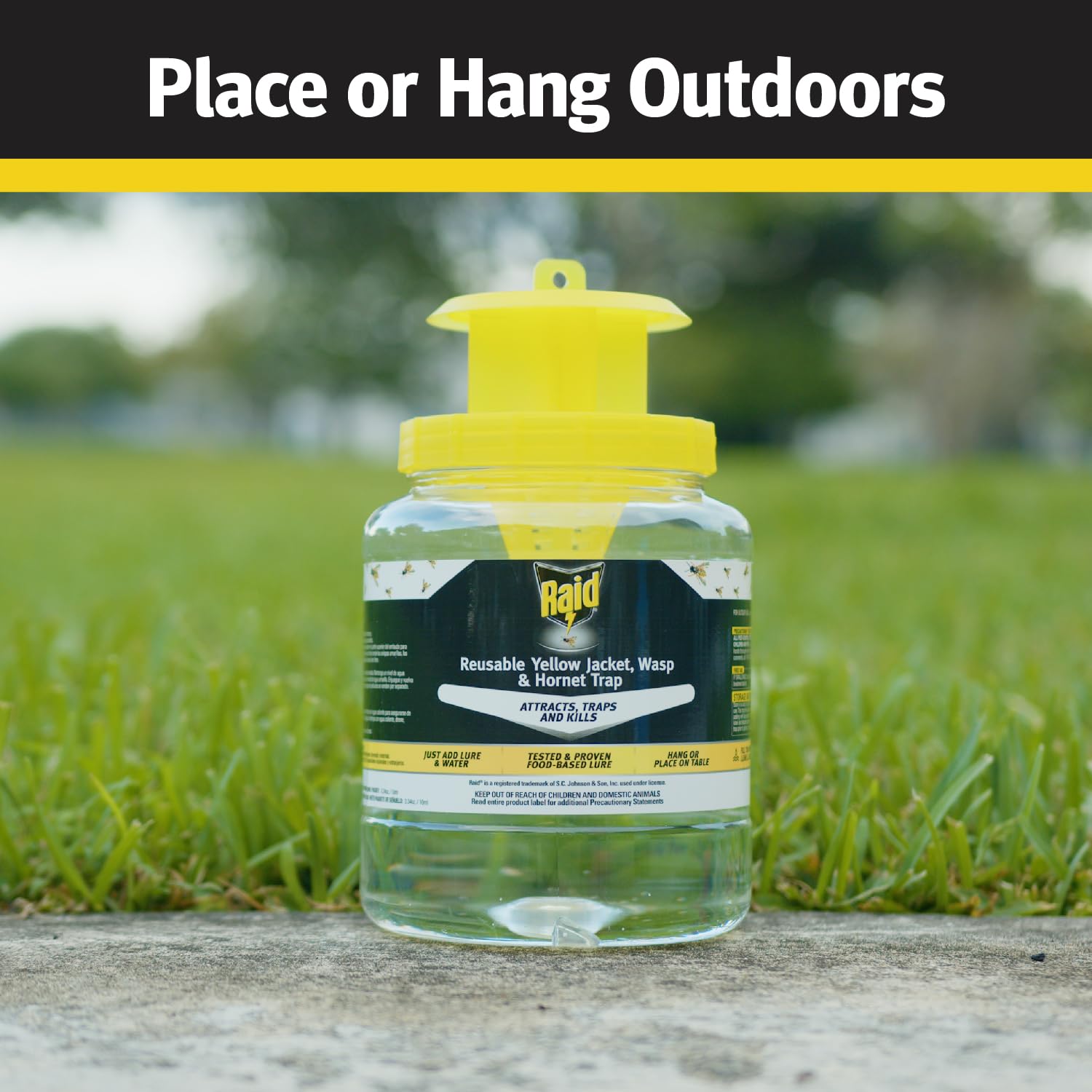 Raid Reusable Yellow Jacket, Wasp & Hornet Trap, Hanging Wasp Trap