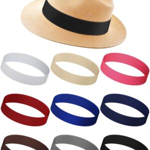 Yahenda 9 Pcs Stretchable Hat Band Ribbon Panama Hat Band Western Cowboy Hat Band Costume Headwear for Women Men (Multicolor)