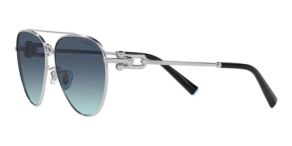 Tiffany TF3092-60019S Sunglasses Silver w/Azure Gradient Blue 59mm